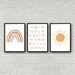 Rainbow Alphabet Sun Nursery Wall Art Set of 3 Printables Abstract ...