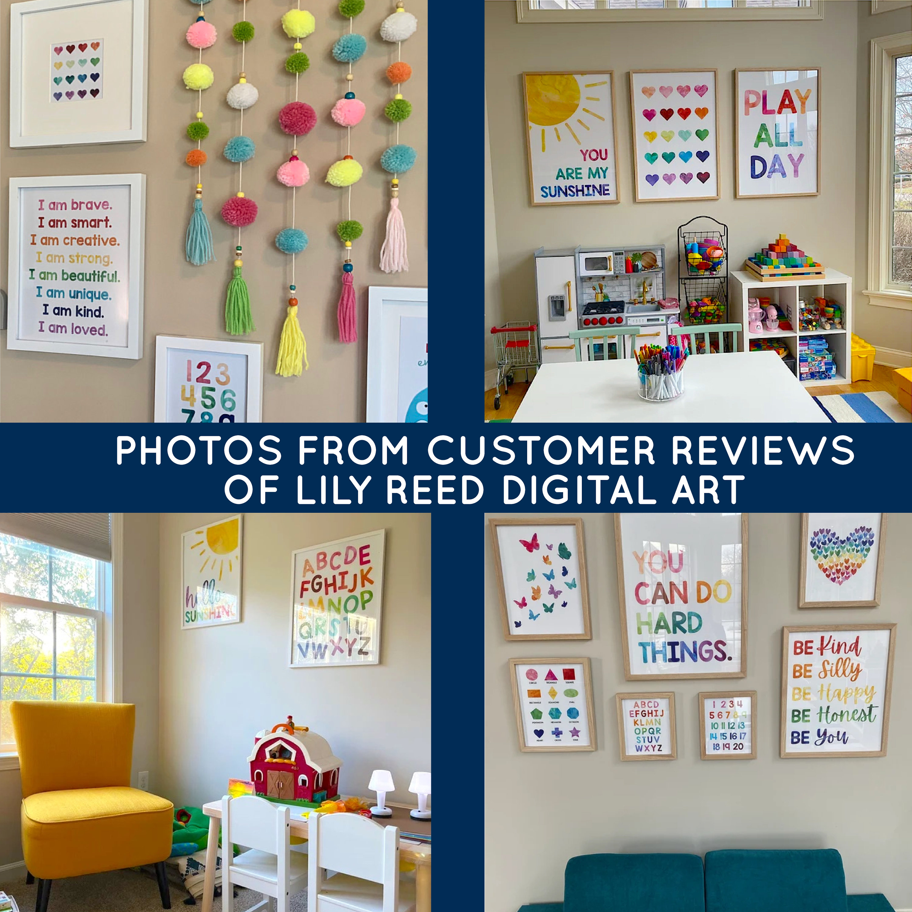 Preschool Alphabet Educational Poster - Playroom Sign Kindergarten ...