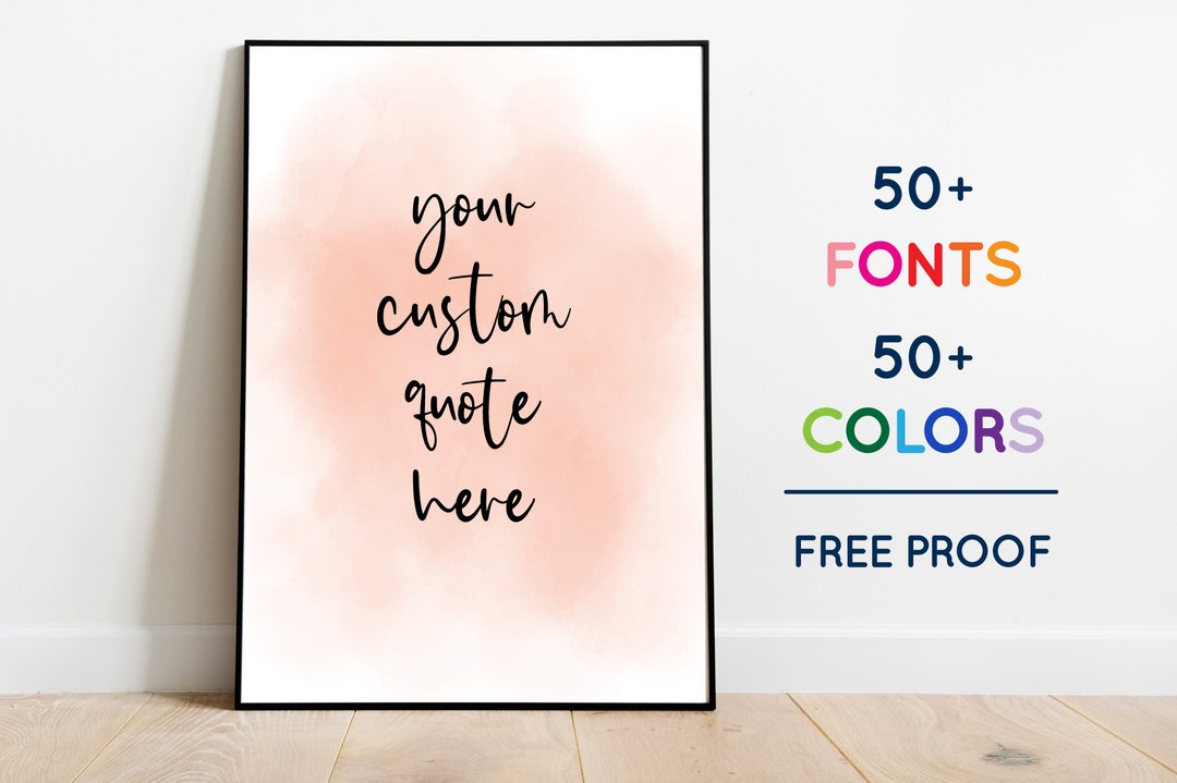Downloadable Custom Watercolor Quote Custom Poster Print Custom Quote ...