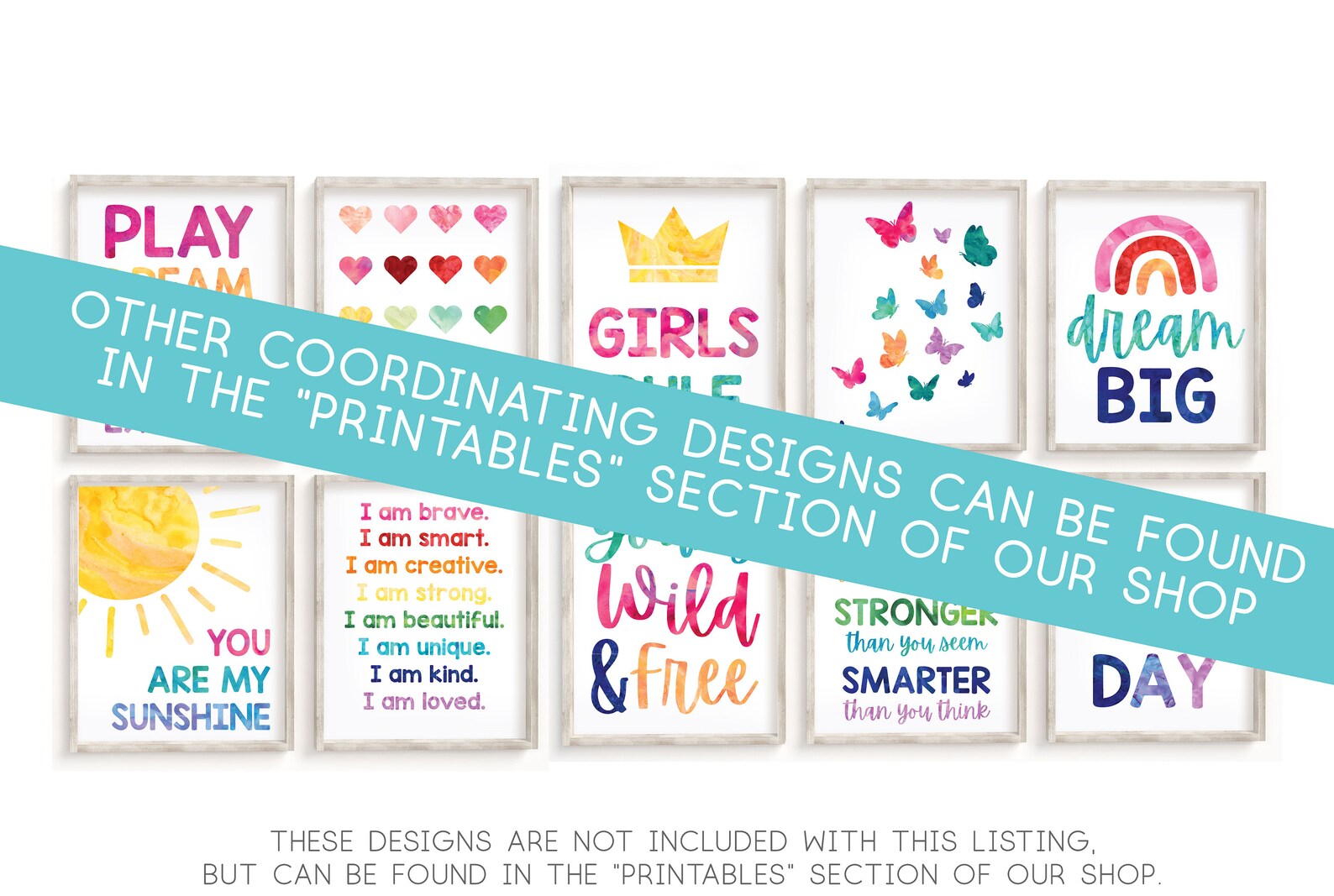 Playroom Wall Decor Alphabet Sun Numbers Watercolor Rainbow - Etsy