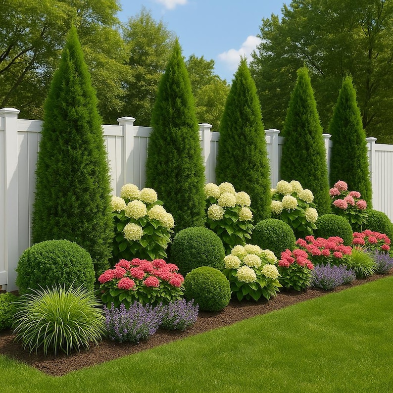 Ready to Use DIY Landscape Design, Fence Landscape, Zone 5-9, Curb ...