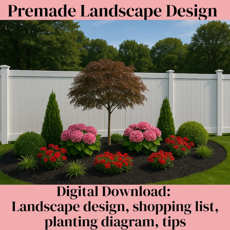 Fence Line Landscape Design - Etsy