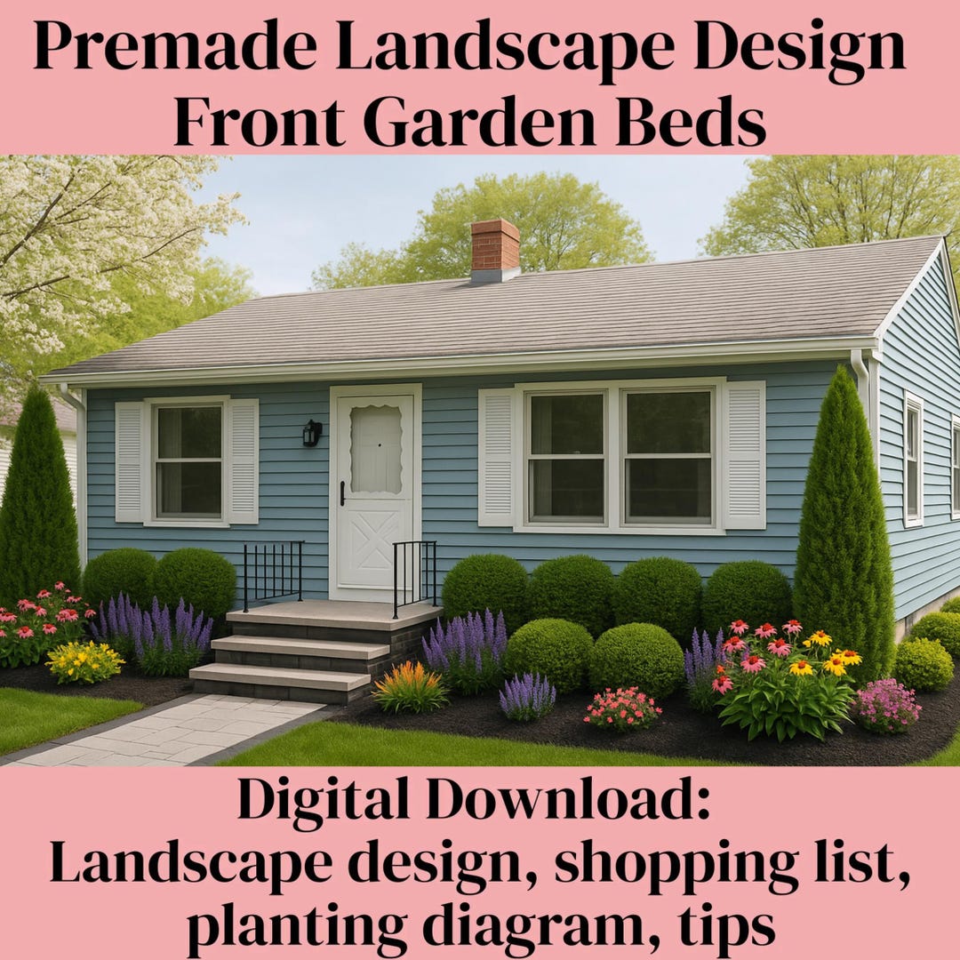 DIY Landscape Design, Front Landscape, Zone 5-9, Curb Appeal ...