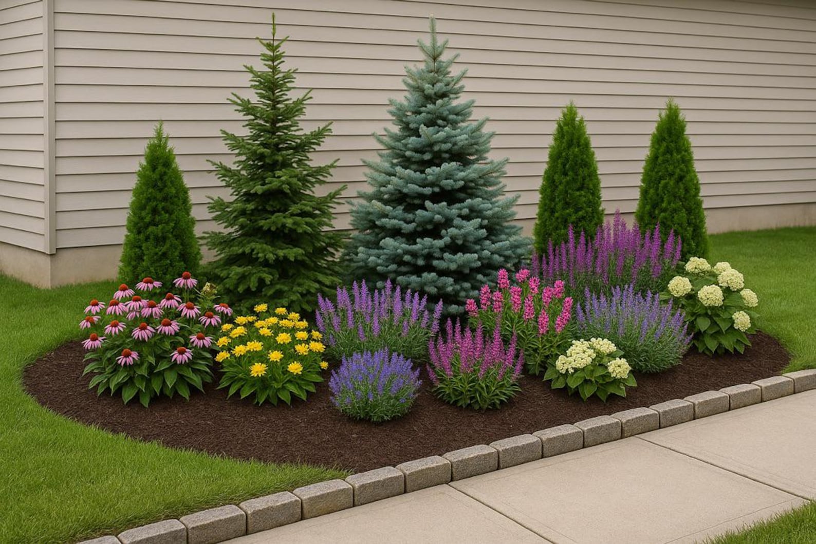 Ready to Use DIY Landscape Berm Design, Landscape Berm Zone 5-9, Curb ...
