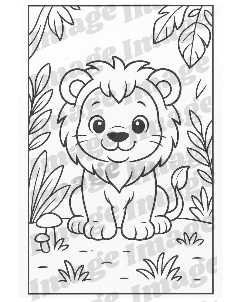 Baby Safari Animal Coloring Pages, Baby Shower Coloring Pages, Kids ...