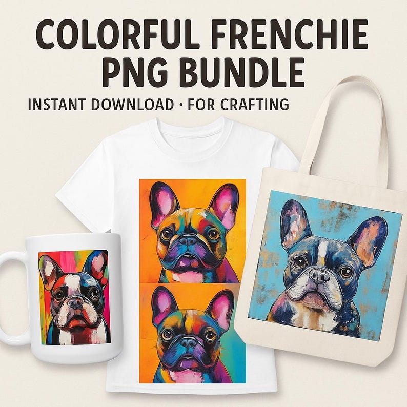 Frenchie Png Bundle, French Bulldog PNG Bundle, Dog Sublimation, Dog ...