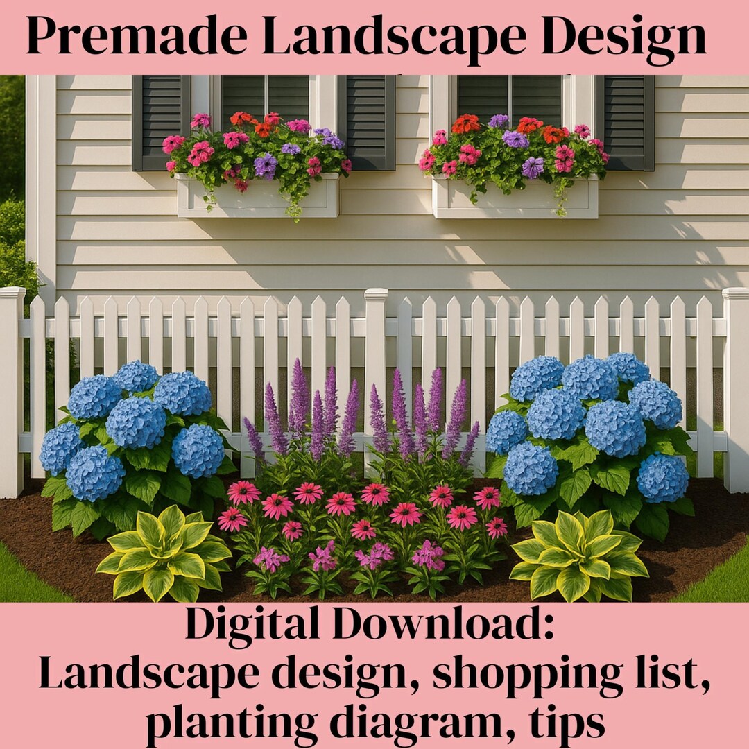 DIY Flower Box & Front Garden Layout | Printable Landscape Design ...