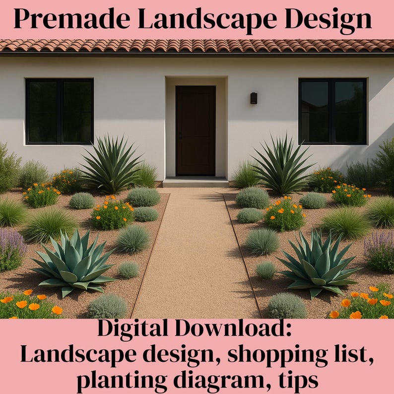 Ready to Use Drought-tolerant California Front Yard Landscape Design ...