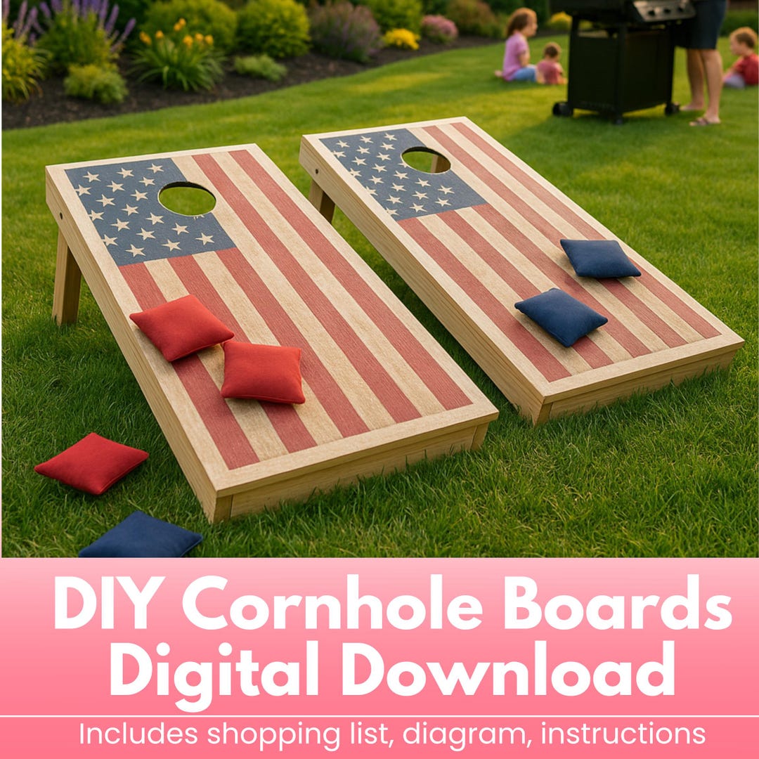 DIY Cornhole Board Plans, Cornhole Template, Backyard Games, Lawn Games ...