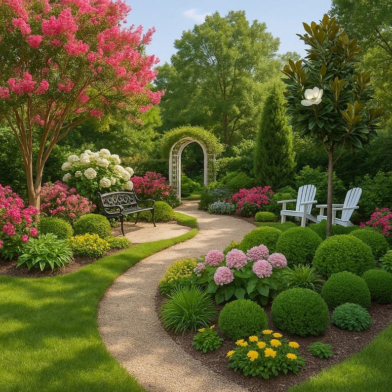 Ready to Use Southern Backyard Landscape Guide, Backyard Landscape, DIY ...