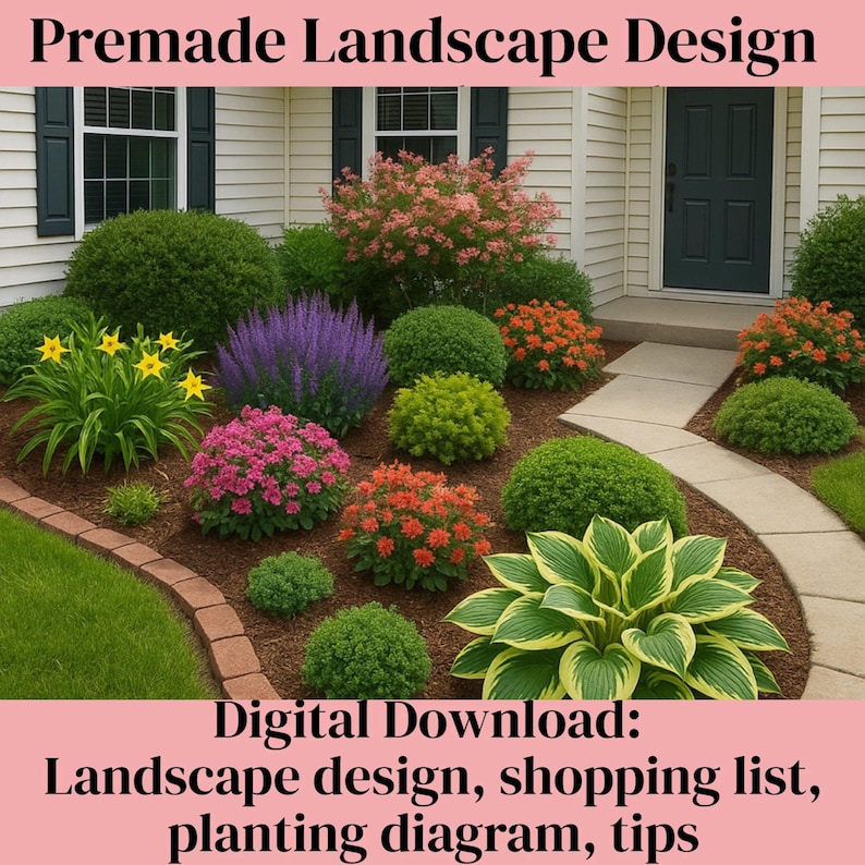 DIY Landscape Design, Front Landscape, Zone 5-9, Curb Appeal ...