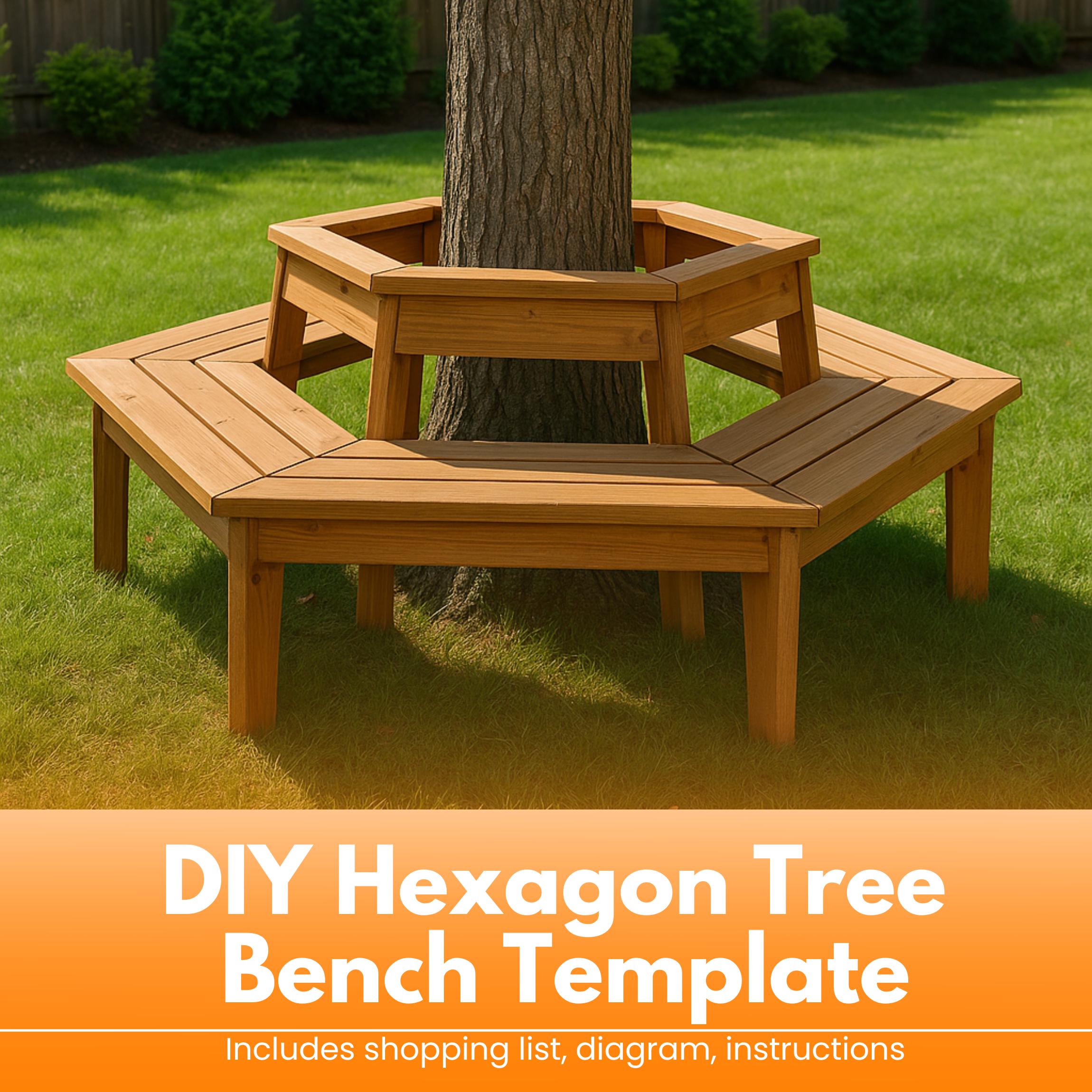 DIY Tree Bench, Hexagon Tree Bench, Tree Bench Plans, Wrap Around Tree ...