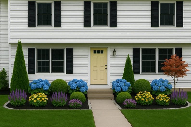 Premade Landscape Design, Front Landscape, Zone 5-9, Curb Appeal ...
