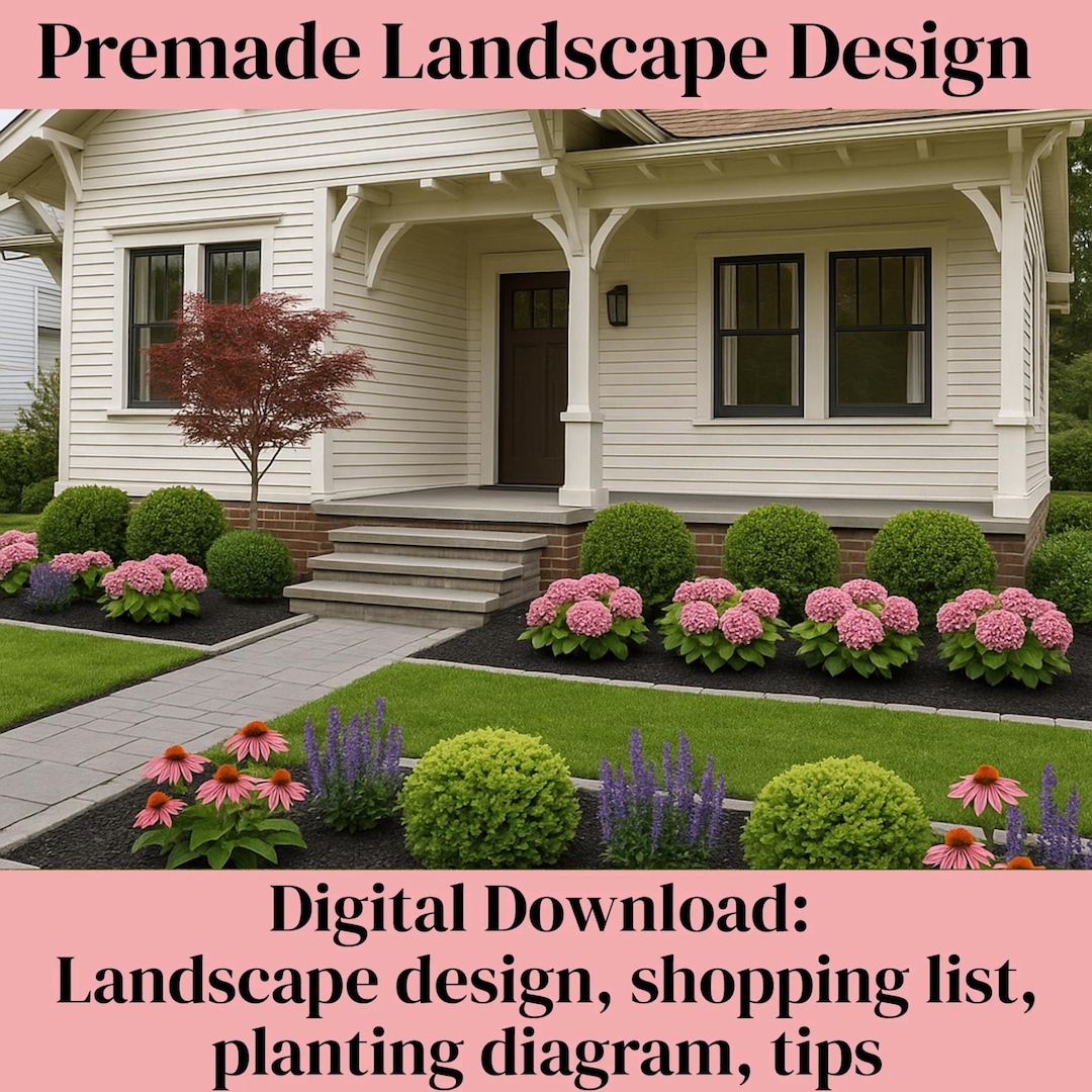 DIY Landscape Design, Front Landscape, Zone 5-9, Curb Appeal ...