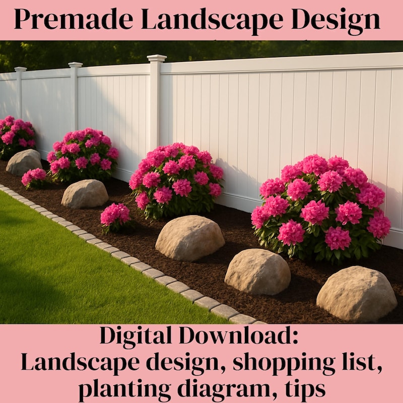 Fence Line Landscape Design - Etsy