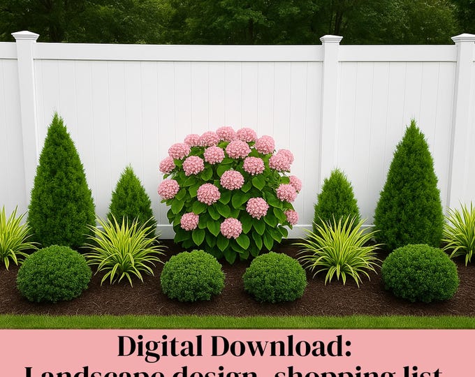 Premade Fence Landscape , Magnolia Tree Design, Zone 5-8 Landscape ...