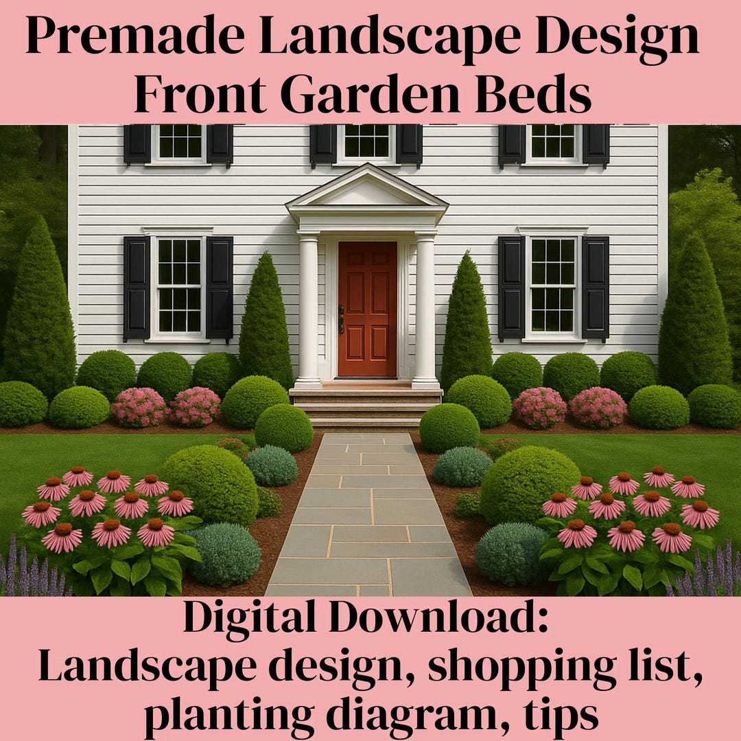 DIY Premade Landscape Design, Front Landscape, Curb Appeal Landscaping ...