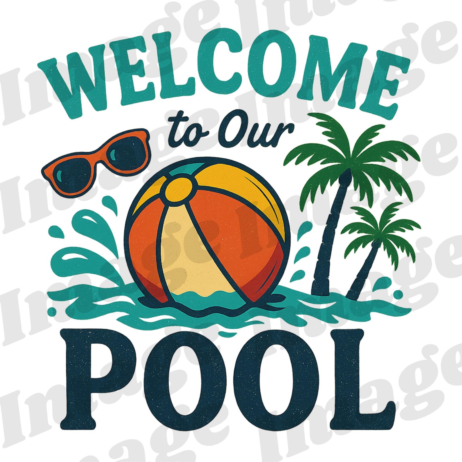 Welcome to Our Pool Png, Pool Sign Png, Summer Svg, Backyard Decor ...
