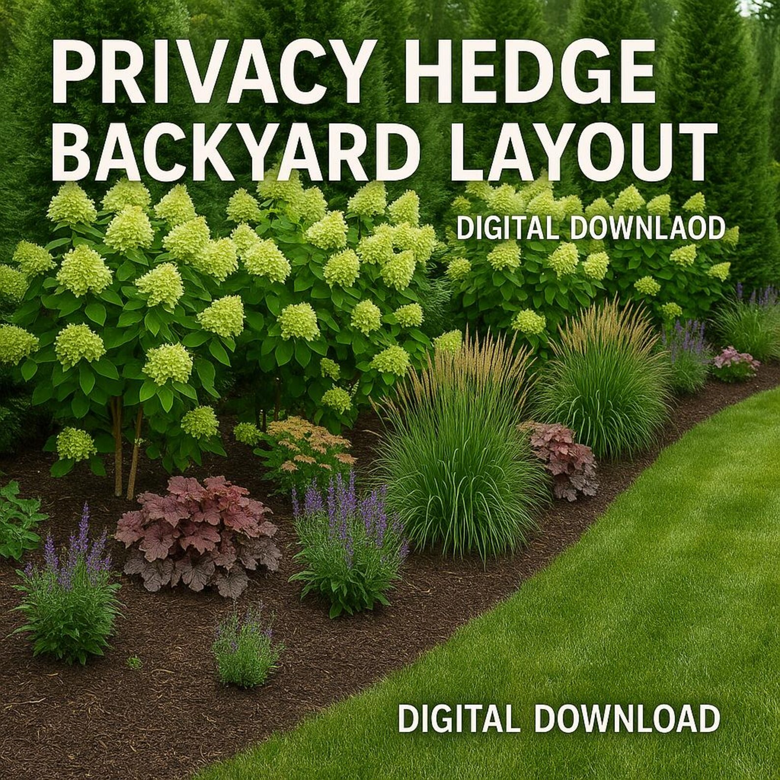 Privacy Hedge Backyard Layout, Arborvitae Landscape, DIY Privacy Hegde ...