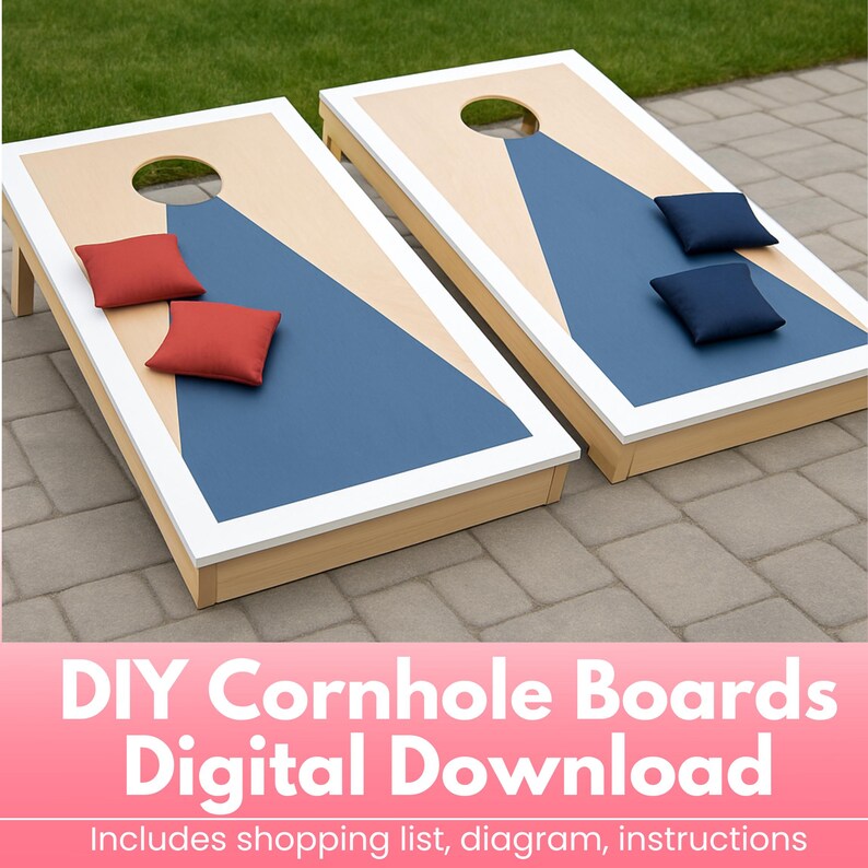 DIY Cornhole Board Plans, Cornhole Template, Backyard Games, Lawn Games ...