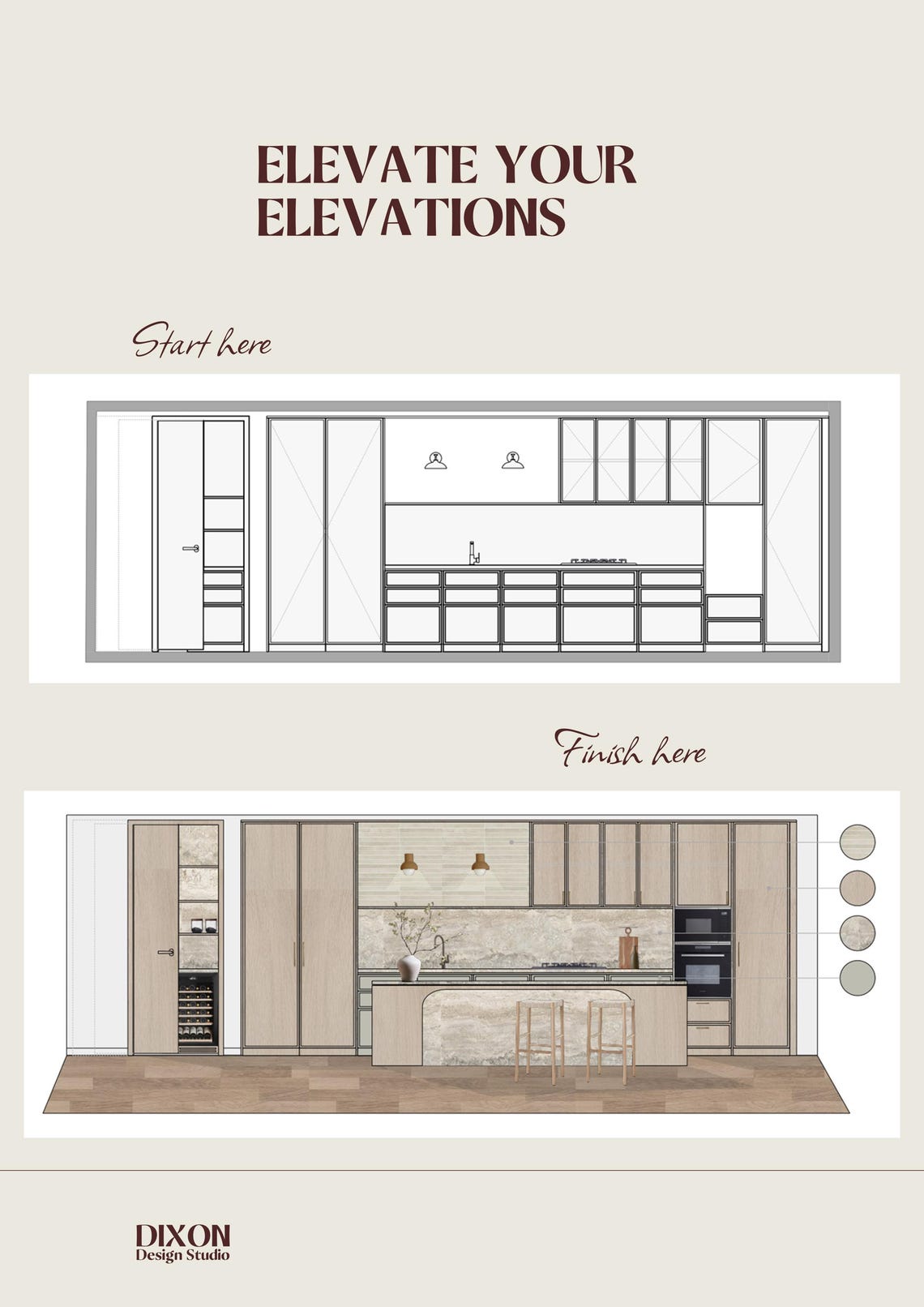 Rendered Elevation Tutorial L Design Elevation Tutorial | Interior Design | Rayon Design ...