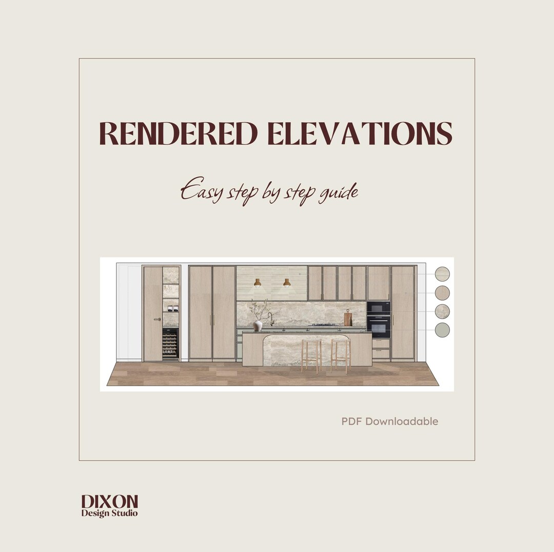Rendered Elevation Tutorial L Design Elevation Tutorial | Interior Design | Rayon Design ...