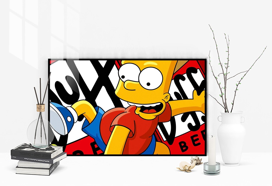 Bart Simpson Metal Poster: Glossy Anime Street Art - Limited Edition - Etsy