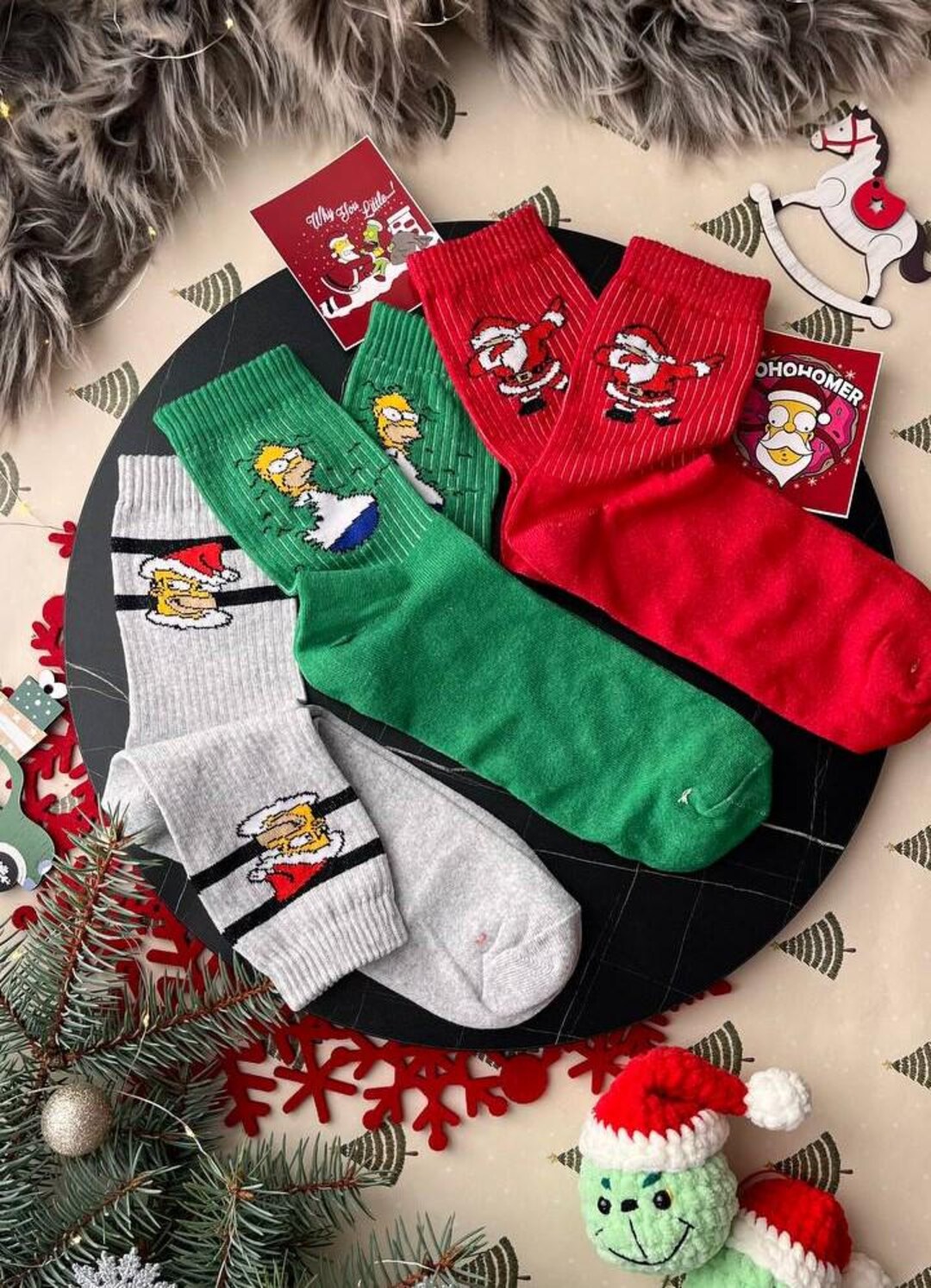 The Simpsons Christmas Socks – 3 Pairs | Funny Holiday Stocking Stuffer ...