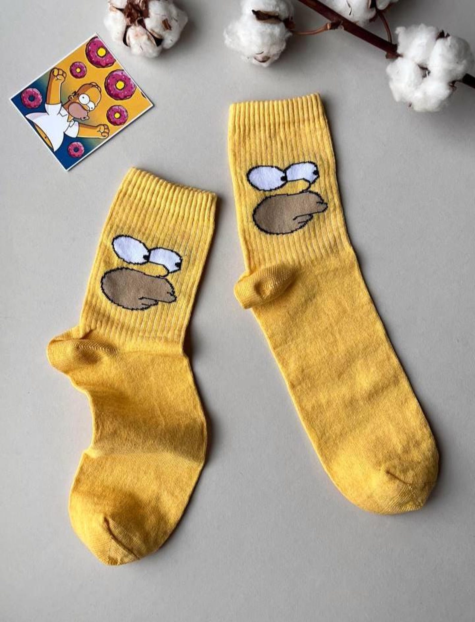 The Simpsons Socks Set: Bart & Homer Funny Cotton Socks - Etsy