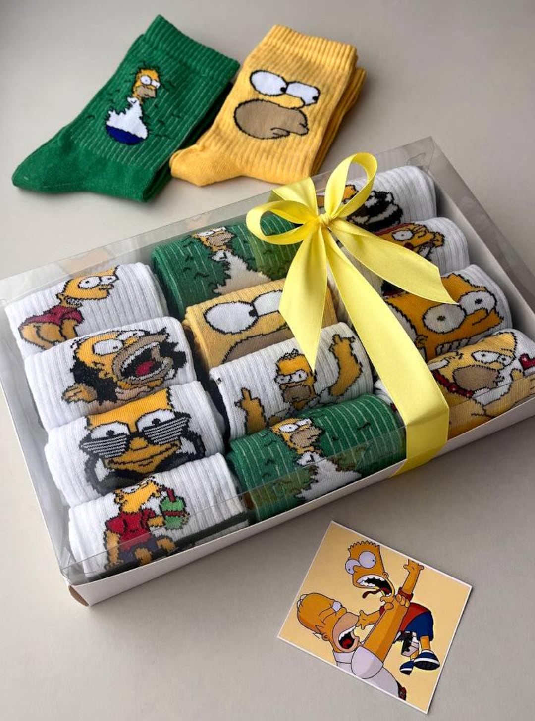 Simpsons Socks Gift Set – 12 Pairs, Size EU 35-40 & 40-45 – Fun Cartoon ...