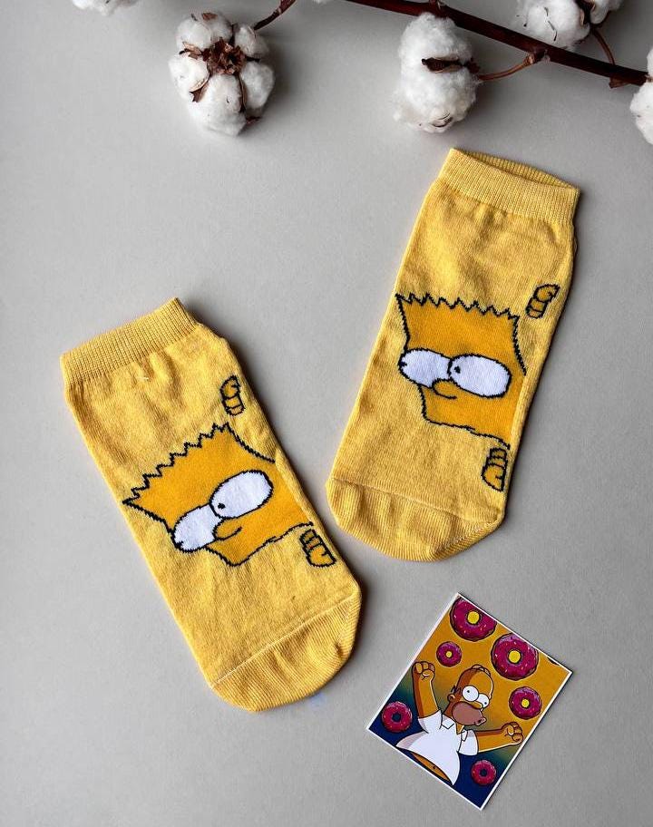 The Simpsons Socks Set: Bart & Homer Funny Men's Socks - Size 7-11 (US ...