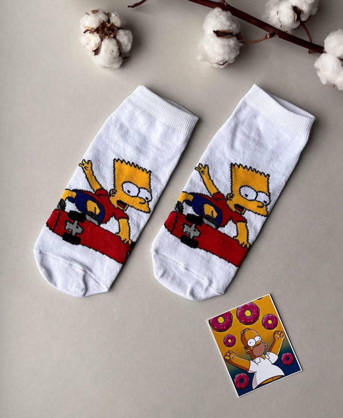 The Simpsons Socks Set: Bart & Homer Funny Men's Socks - Size 7-11 (US ...