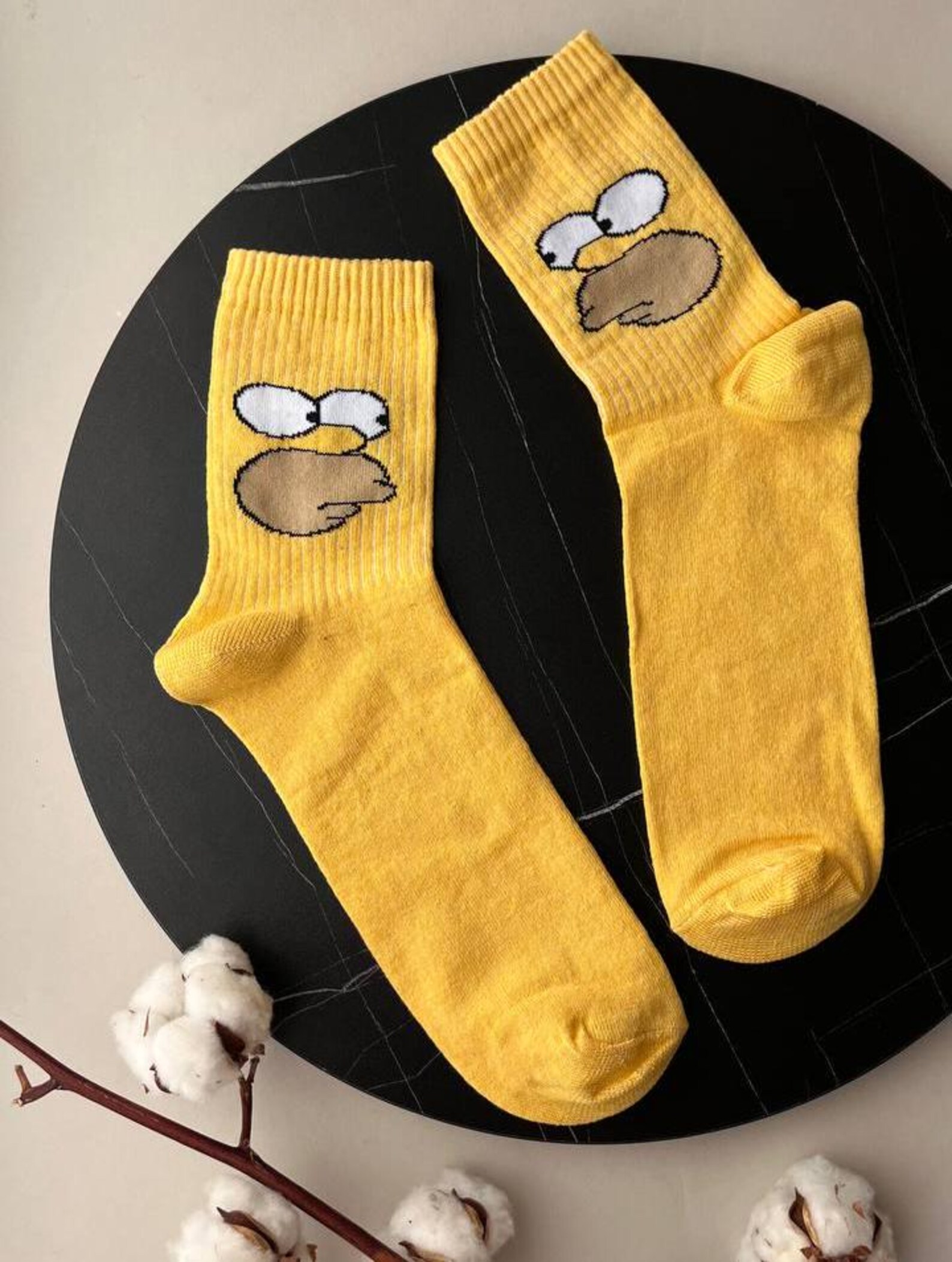 Homer Simpson Socks Set: Funny Cartoon Meme Crew Socks, 3 Pairs Mens ...