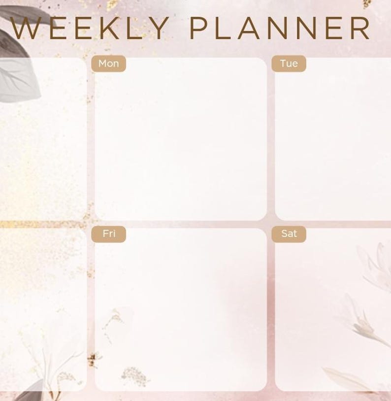 Aesthetic Weekly Planner – Printable PDF | Minimalist Floral Design - Etsy