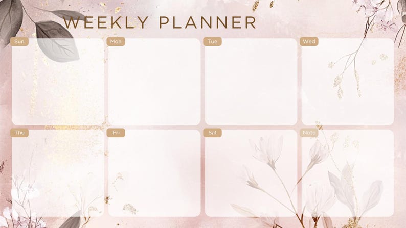 Aesthetic Weekly Planner – Printable PDF | Minimalist Floral Design - Etsy