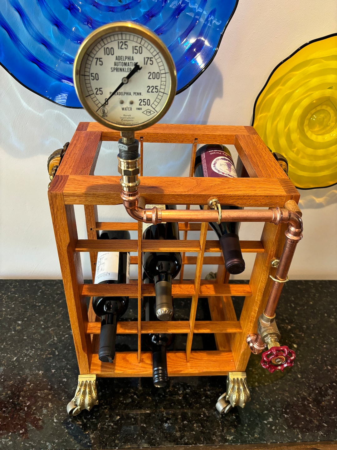 Steampunk Oak Wine Rack - Etsy