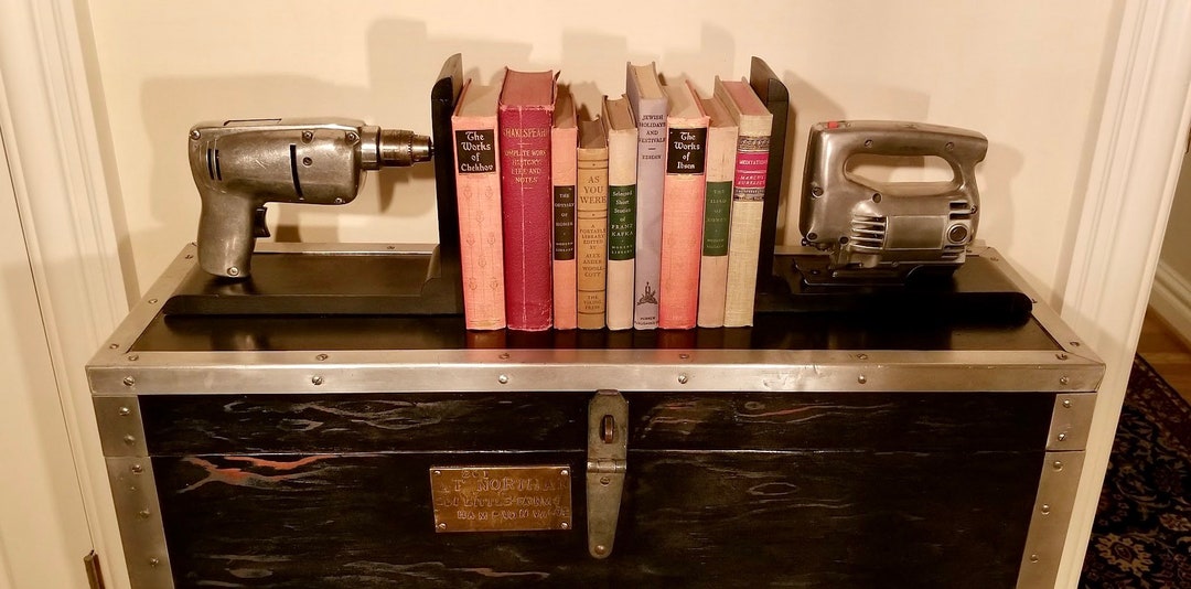 Vintage Power Tool Bookends - Etsy