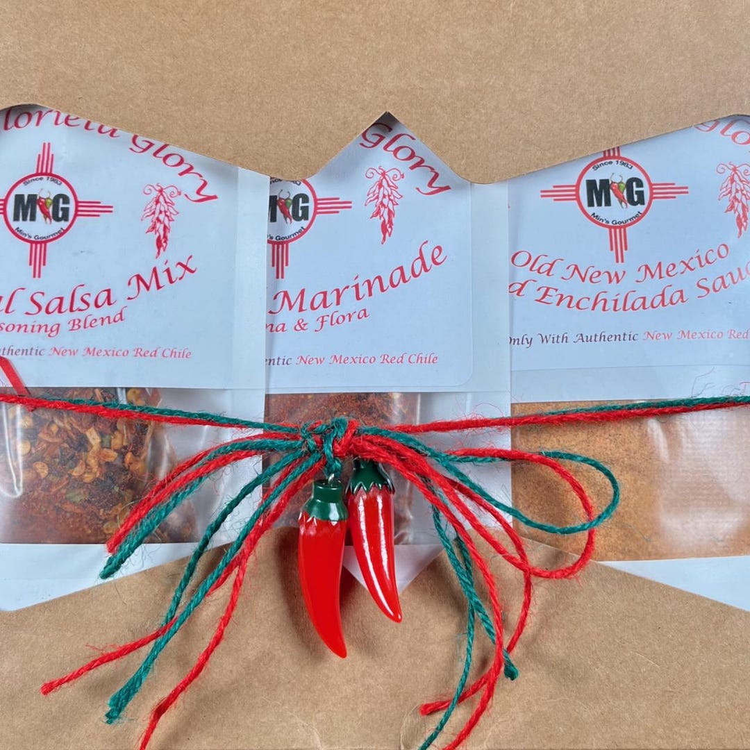 A Taste of New Mexico: Red Chile Salsa & Seasoning Gift Box - Etsy