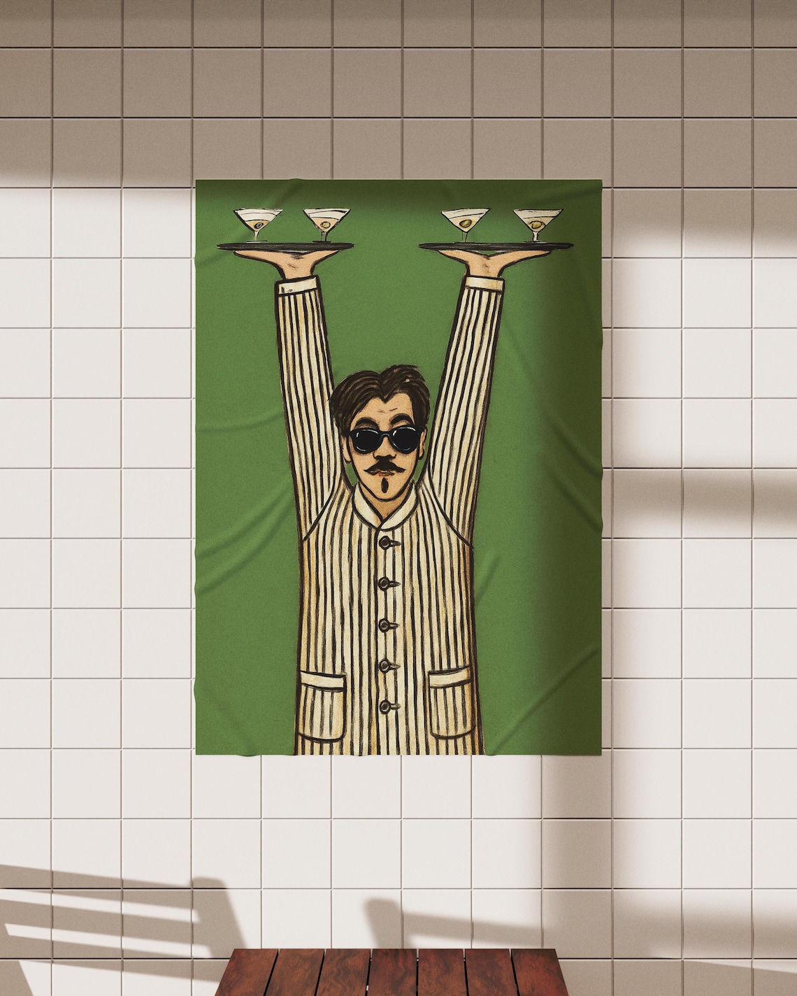 Minimalist Bartender Illustration Printable Wall Art Modern Figurative ...