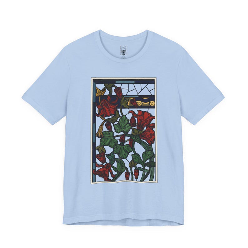 Red Columbine Stained Glass T-shirt (anna Martin, Lithograph, 1896) - Etsy