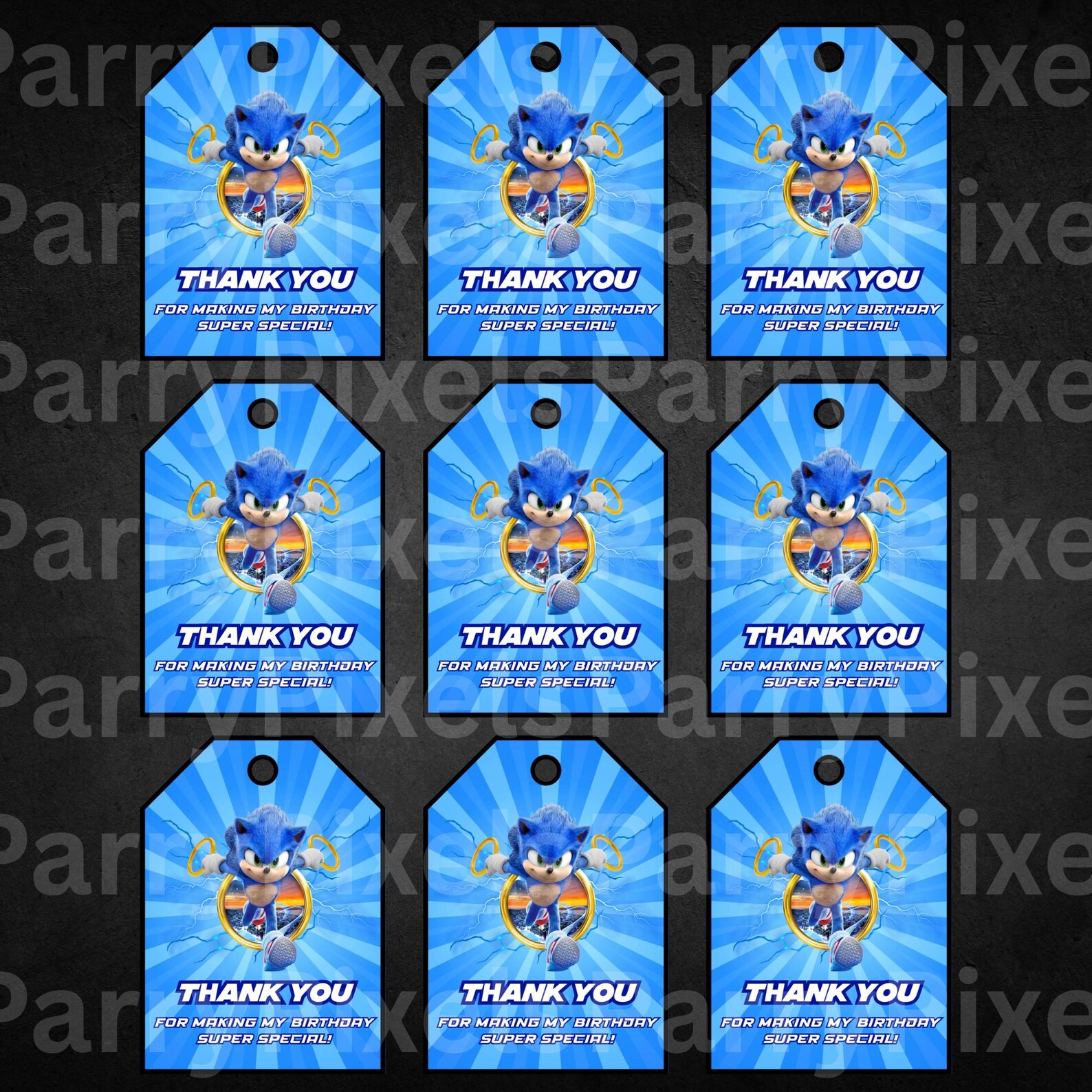 Thank You Tag | Birthday | Digital Template | Printable | Gift Tag ...