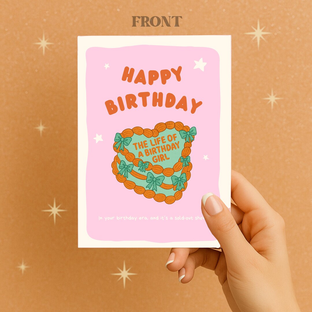 Birthday Card: Showgirl Theme, 5x7 Printable (DIY, Instant Download ...