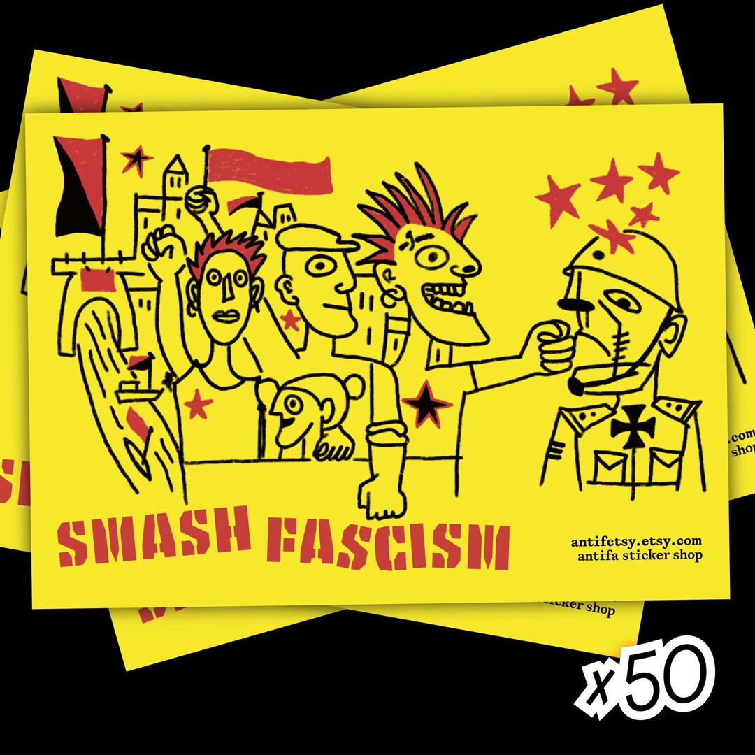 50-pack ›smash Fascism‹ (antifa Stickers, No Nazis, 161, Antifascist ...
