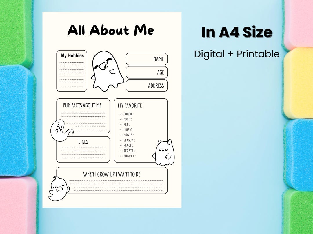 Get to Know Me Printable Kids Template - All About Me Questionnaire ...