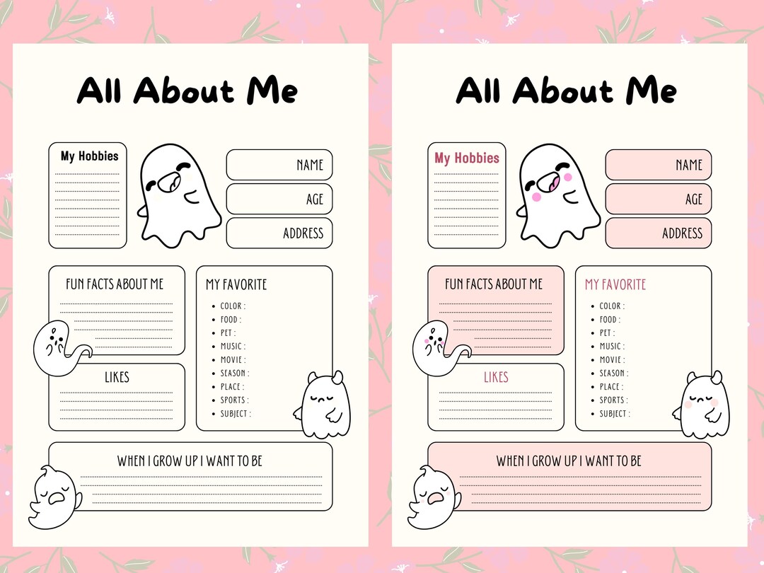 Customizable Back to School All About Me Worksheet | Student ...