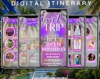Girls Trip Itinerary, Itinerary Template, Travel Itineray, Birthday ...
