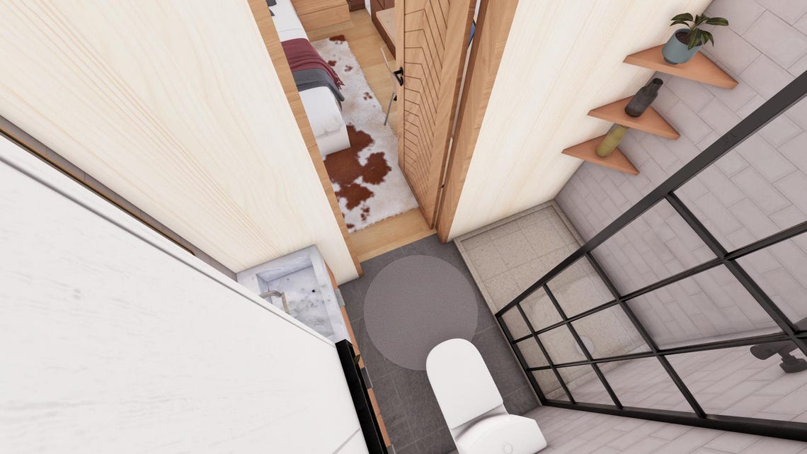 Small (4x10 Meters) Original Tiny House Design | 1 Bedroom | FLOORPLAN ...
