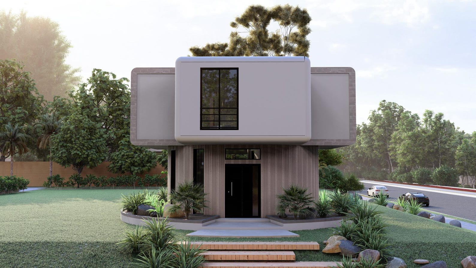FLOORPLAN and ELEVATION of (9x9 Meters) Modern House Design | 2 ...