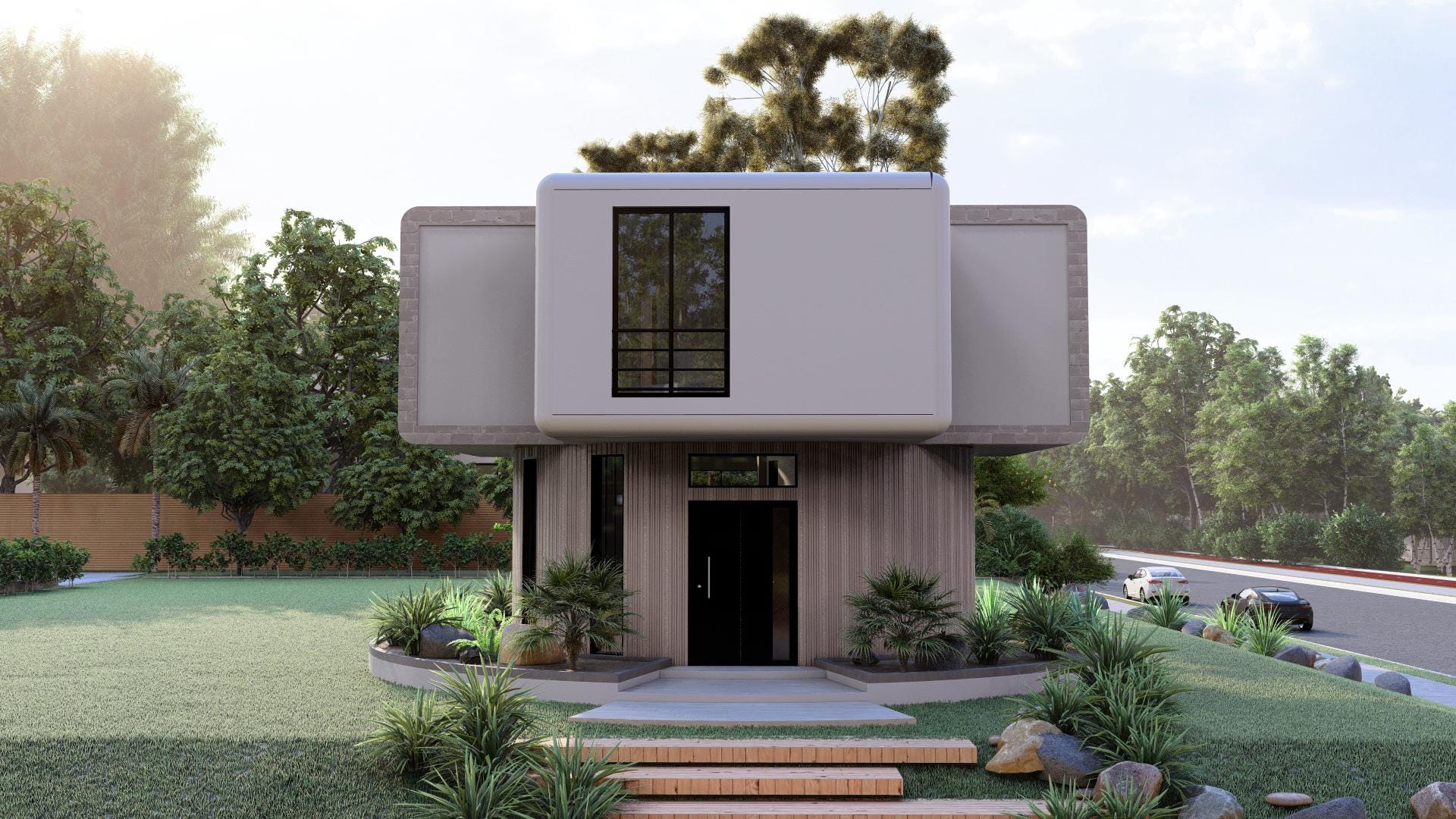 FLOORPLAN and ELEVATION of (9x9 Meters) Modern House Design | 2 ...