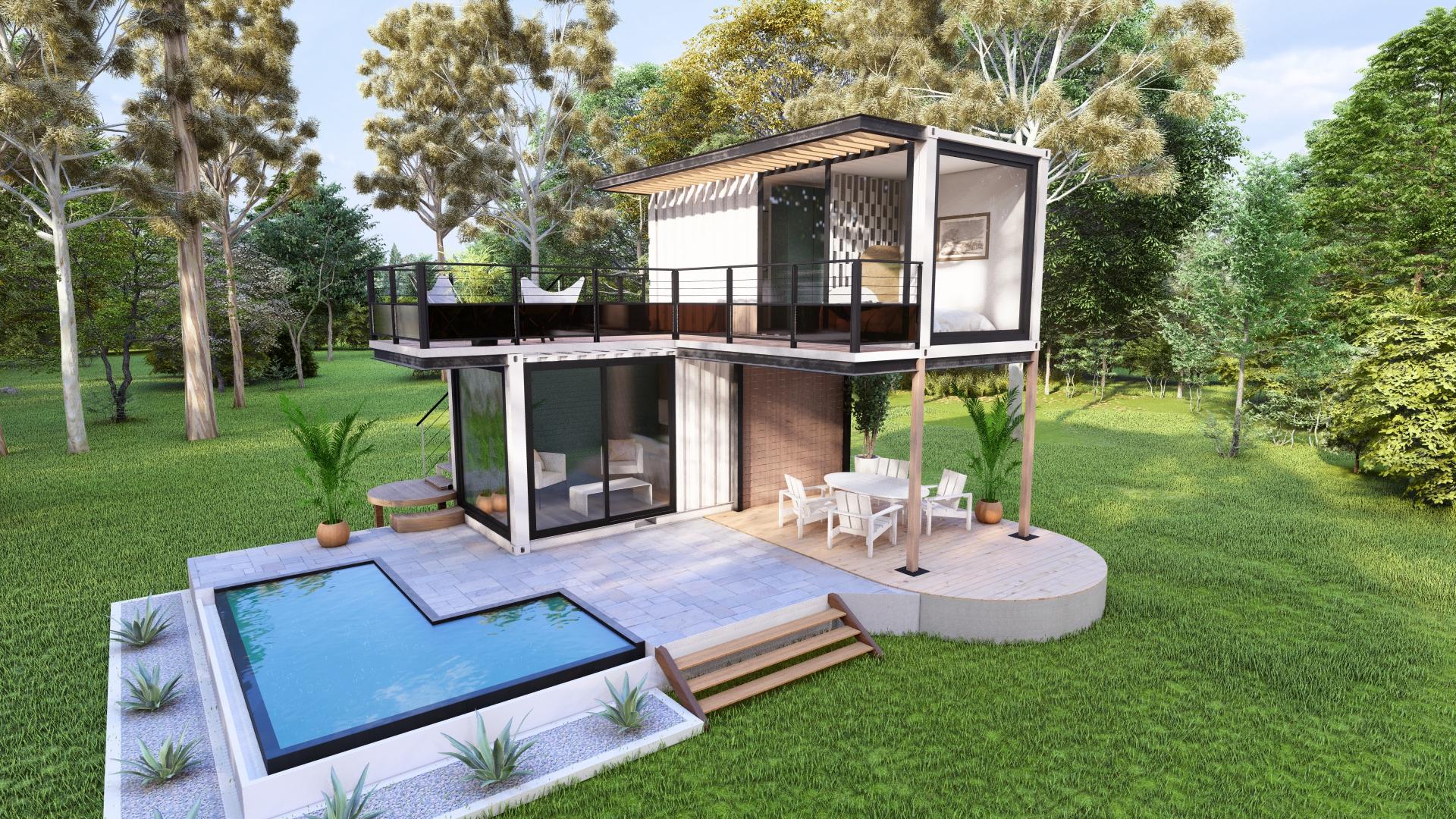 FLOORPLAN + ELEVATION | Shipping Container (6x7 Meters) | House Design ...